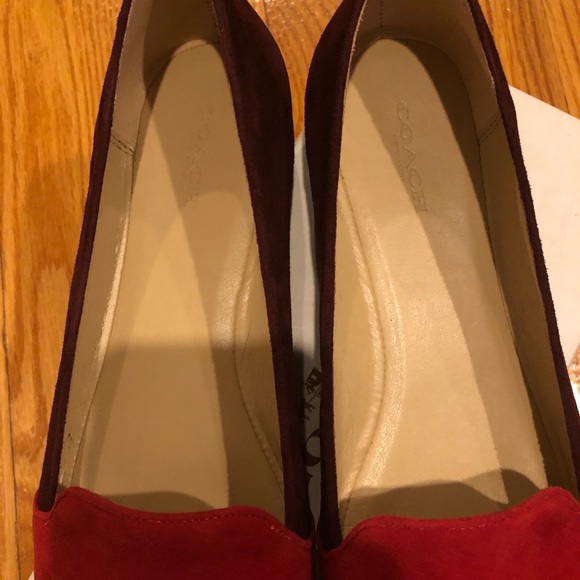Coach | Shoes | Coach Cambridge Suede Red Wine Flats | Poshmark